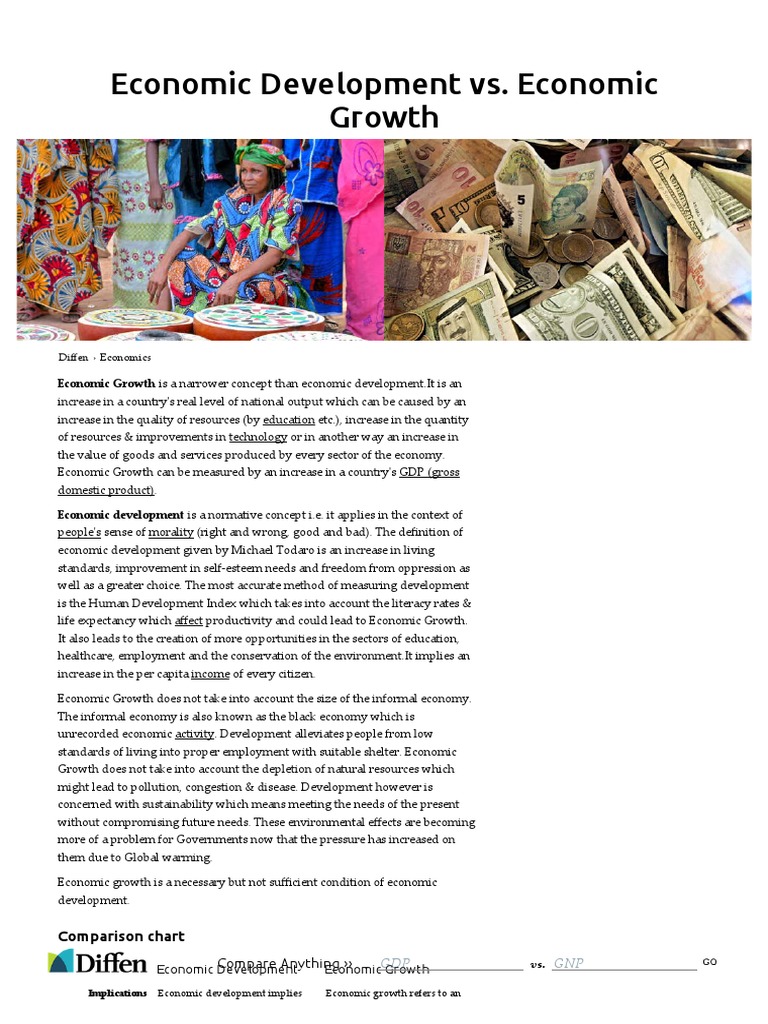 Economic Development Vs Economic Growth - Difference and Comparison ...