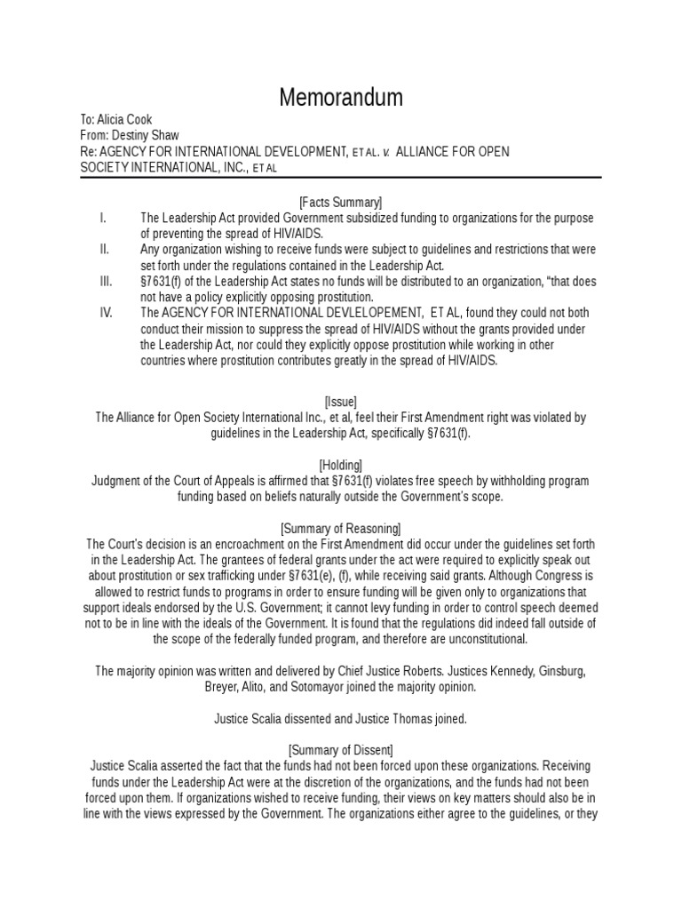 Memorandum: Et Al Et Al | PDF | Supreme Court Case Law | United States ...