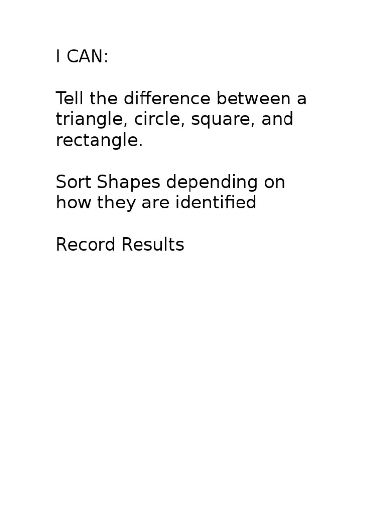 I Can Sort Shapes | PDF