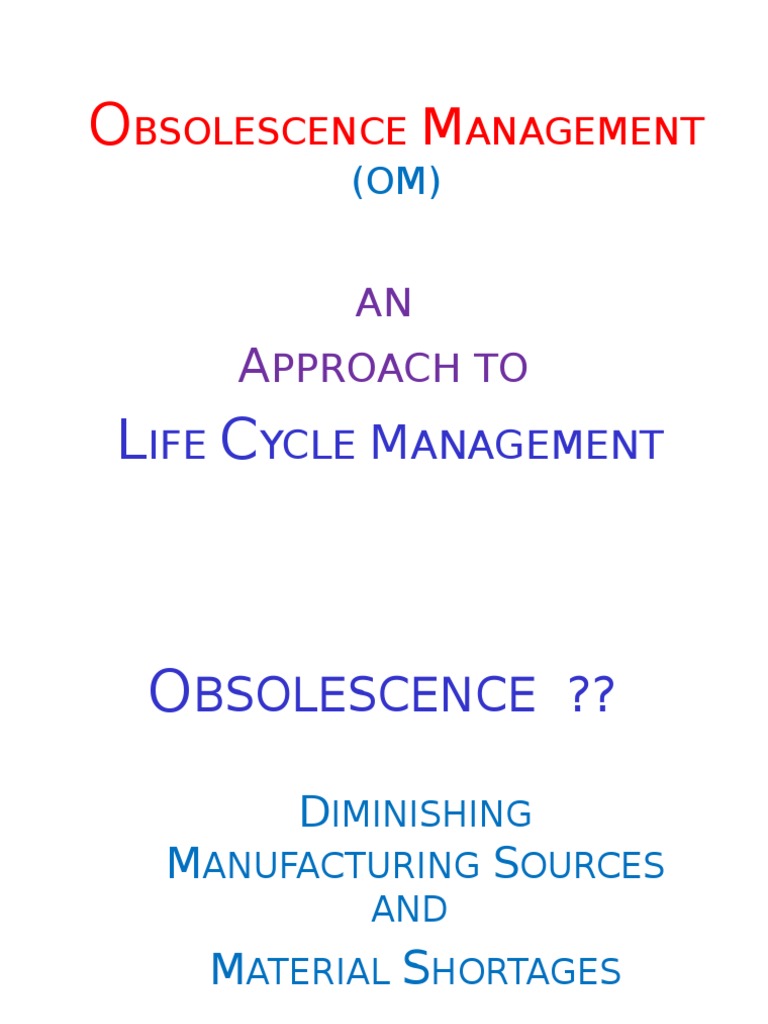 Obsolesence Management Stratergies | PDF | Product Lifecycle ...