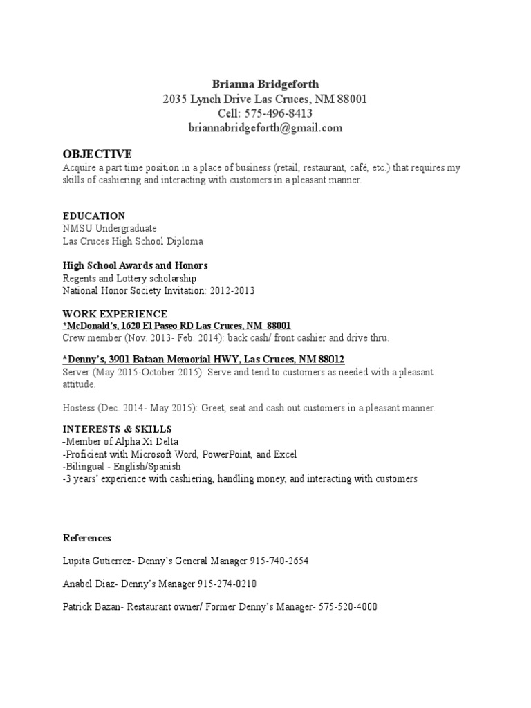 Brianna Bridgeforth General Resume | PDF