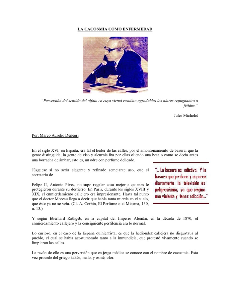 Definición y causas de cacosmia | PDF | Olor