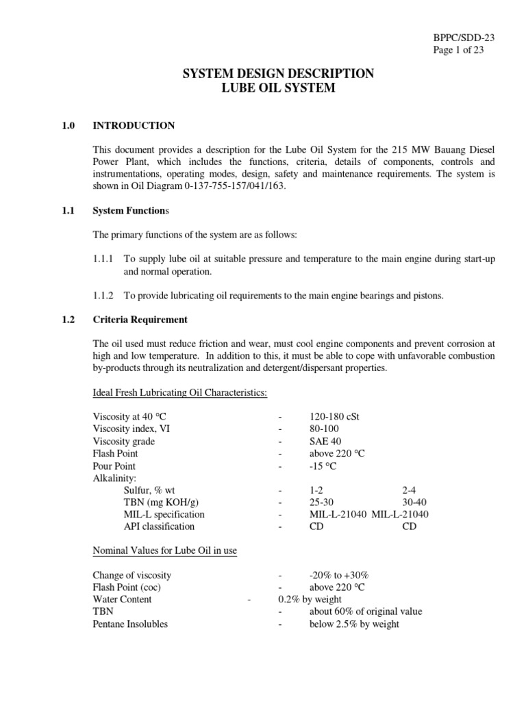 11.lube Oil System | PDF | Valve | Lubricant