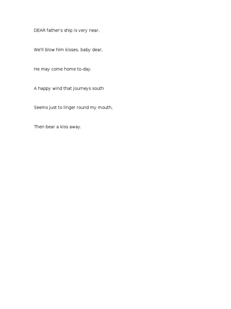DEAR Father's Ship Is Very Near | PDF