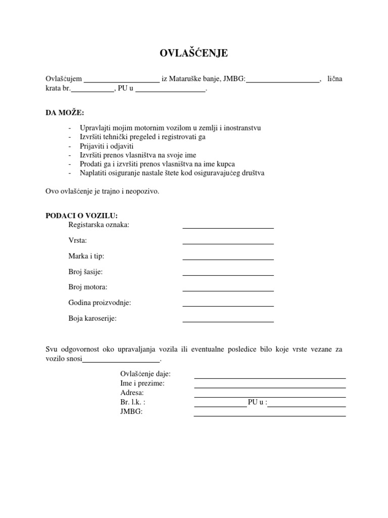 Ovlascenje Za Upravljanje Motornim Vozilom | PDF