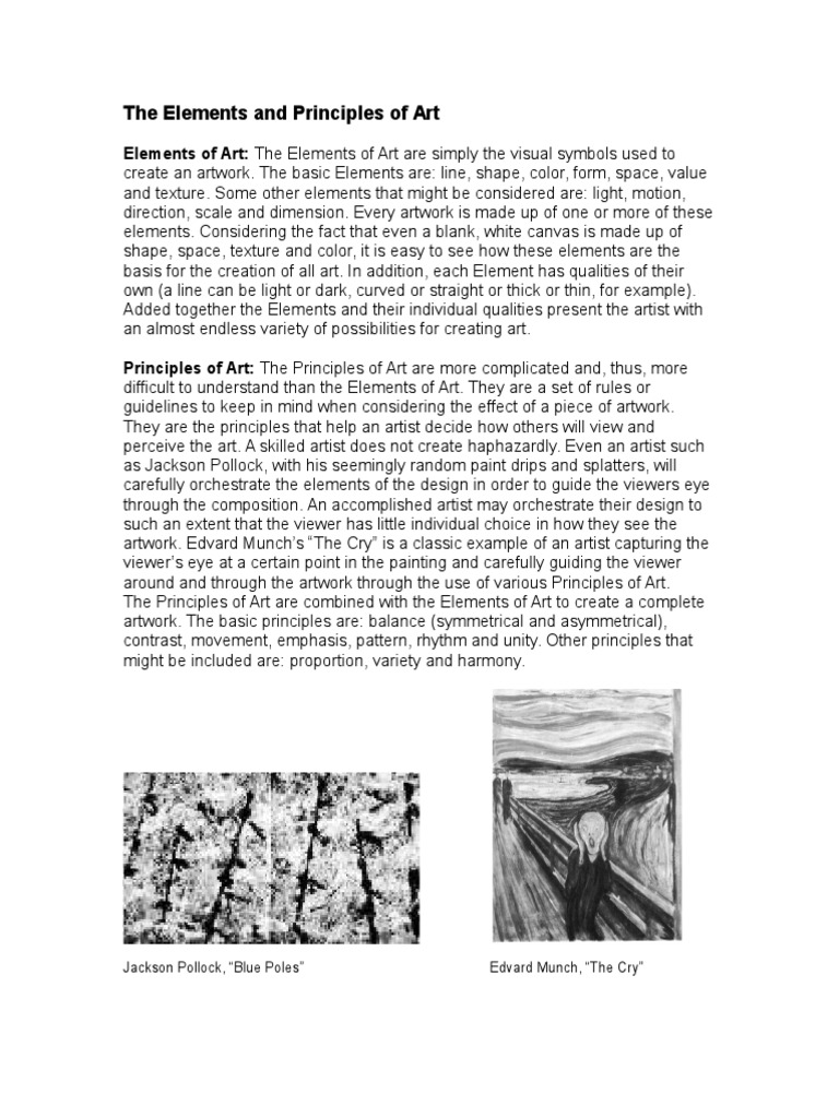 The Elements and Principles of Art | PDF | Composition (Visual Arts ...