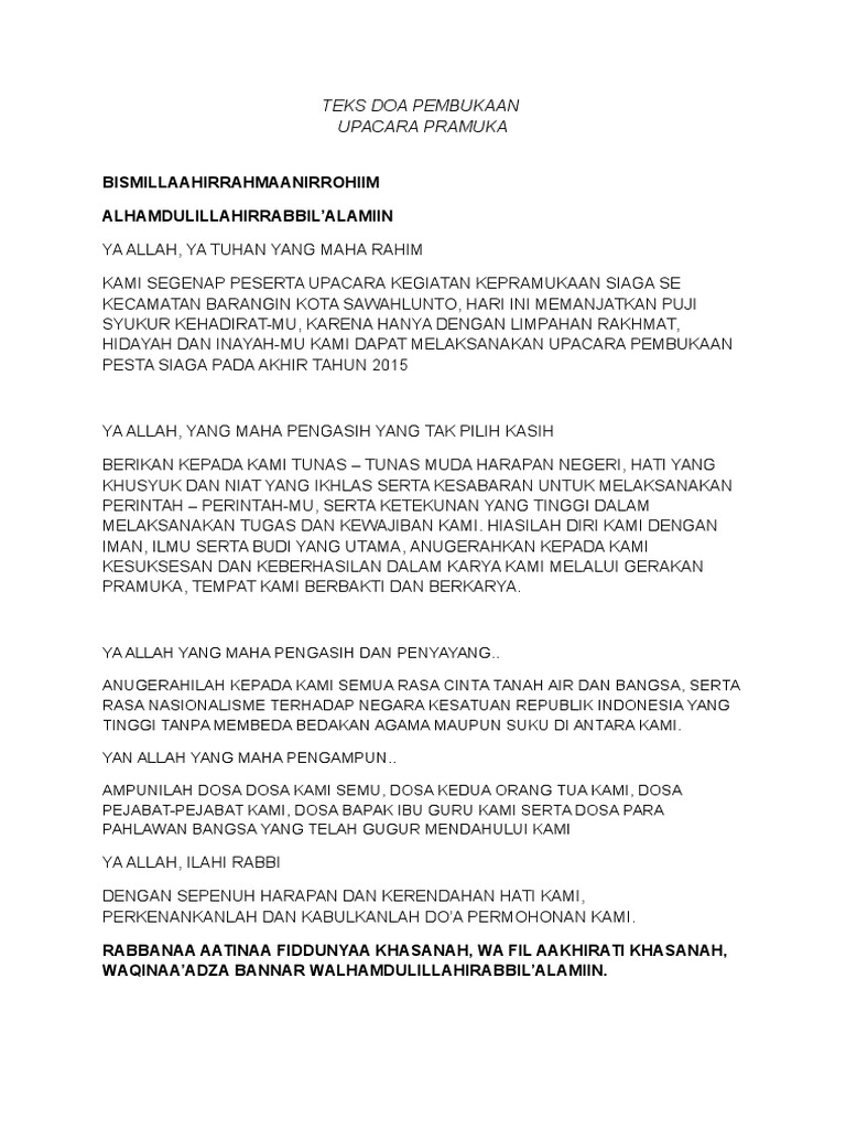 Teks Doa Upacara | PDF | Agama & Spiritualitas | Gaya Hidup