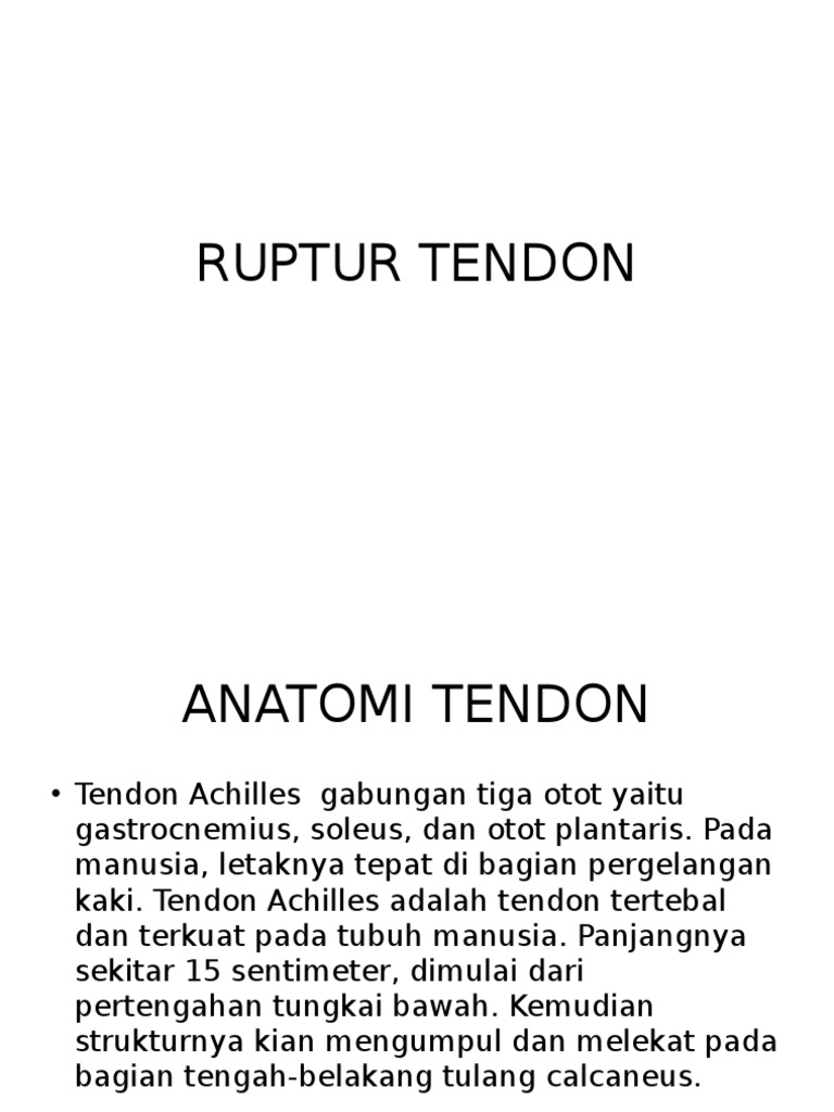 Ruptur Tendon | PDF
