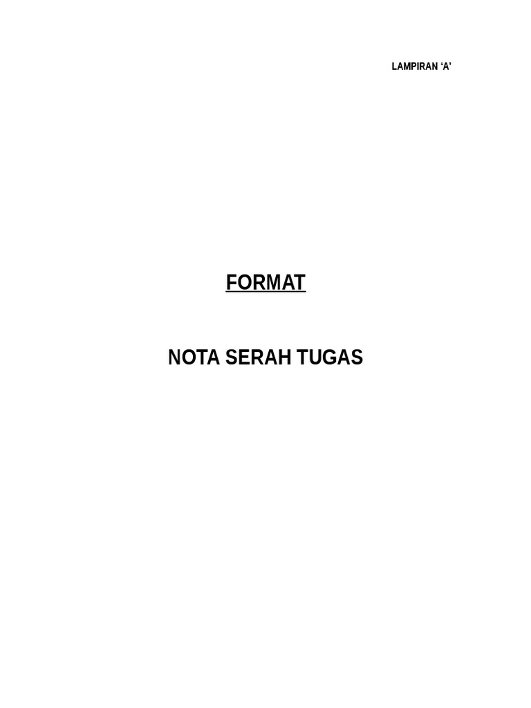 Format Nota Serah Tugas | PDF