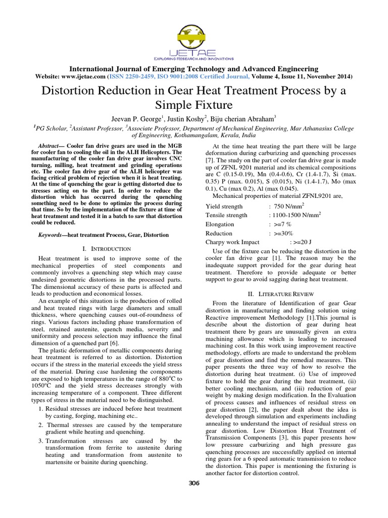 Reducing Gear Distortion in Heat Treatment | PDF | Heat Treating ...