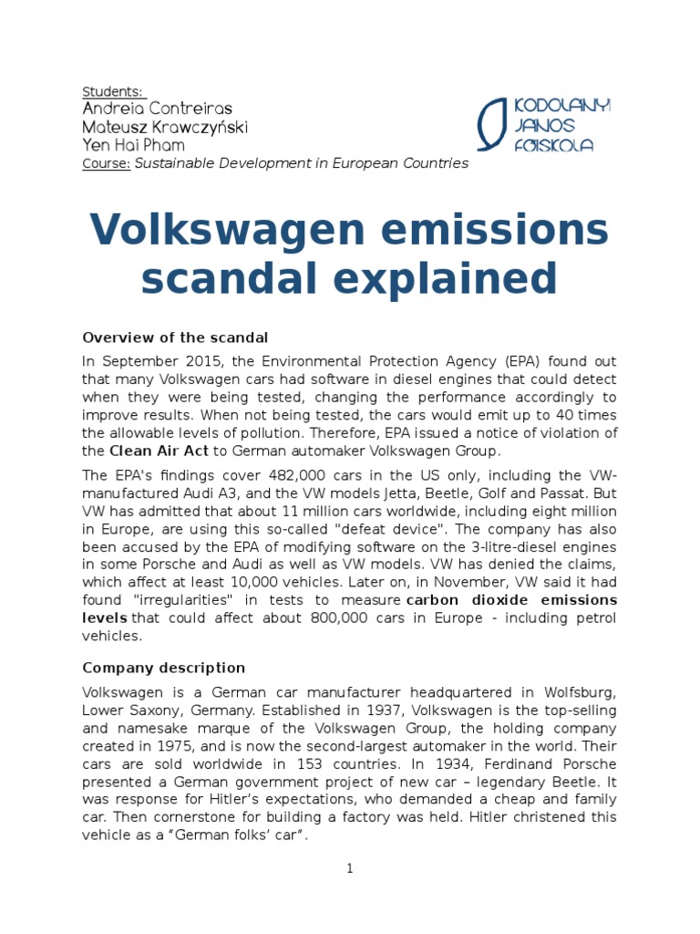 Volkswagen Case Study | PDF | Volkswagen | Volkswagen Group