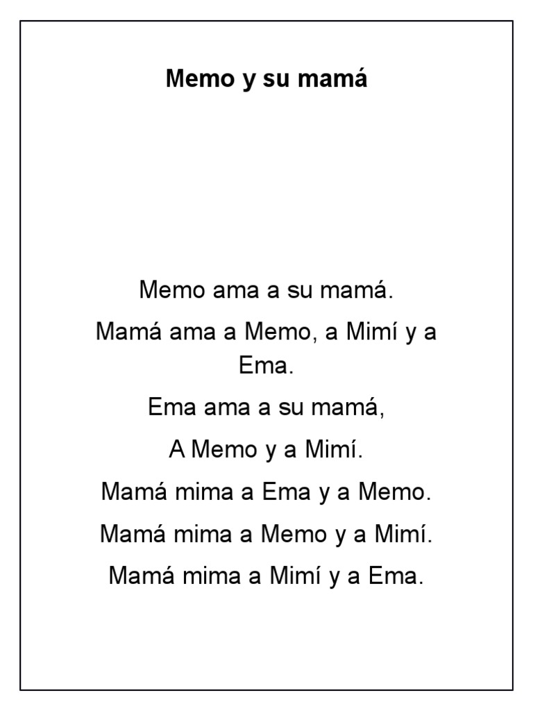 Memo y Su Mamá | PDF