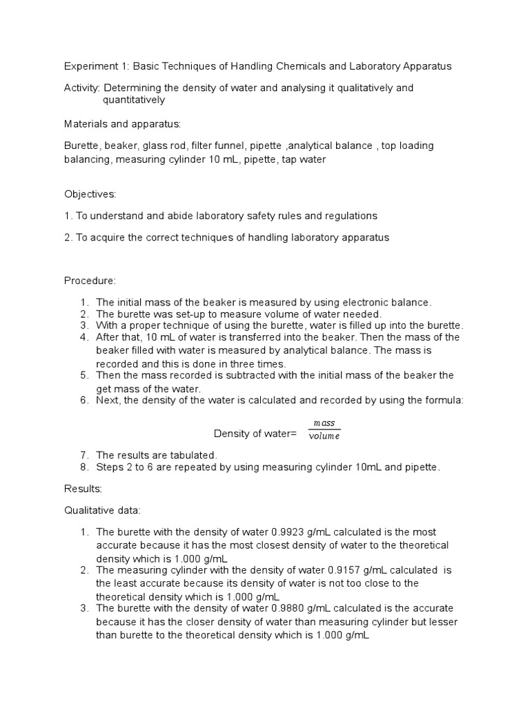 Chem Density | PDF | Density | Accuracy And Precision