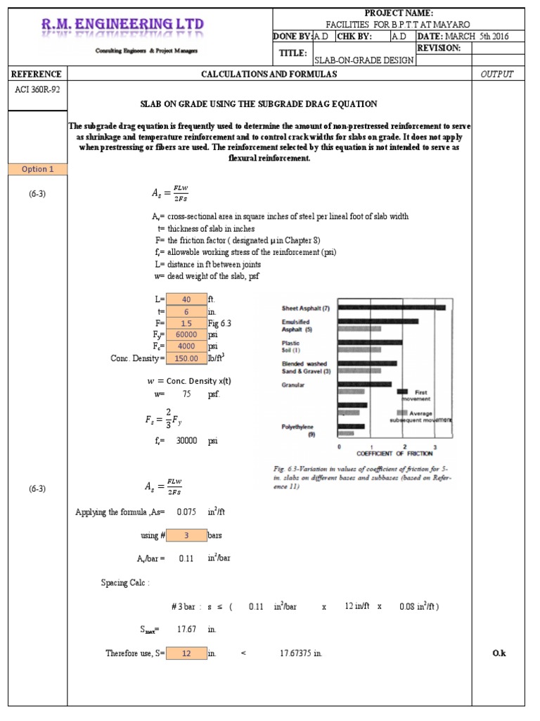 SLAB-ON-GRADE DESIGN CALCULATIONS | PDF | Young's Modulus | Fracture