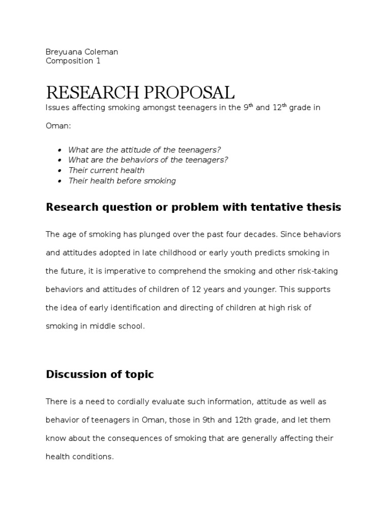 Research Proposal Layout 1 1 | PDF | Tobacco Smoking | Addiction