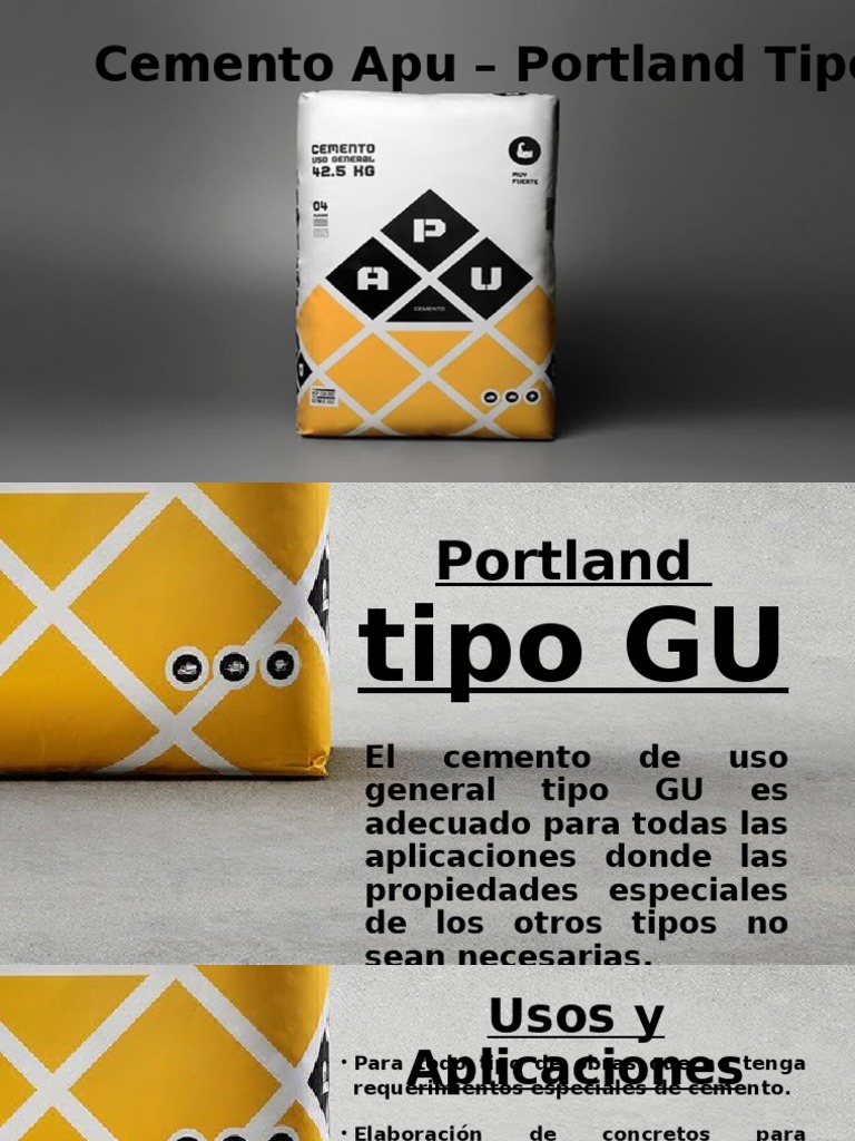 Precio y Usos del Cemento Apu Tipo GU | PDF