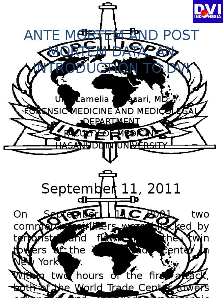 Ante Mortem and Post Mortem Data | Forensic Science | National Security