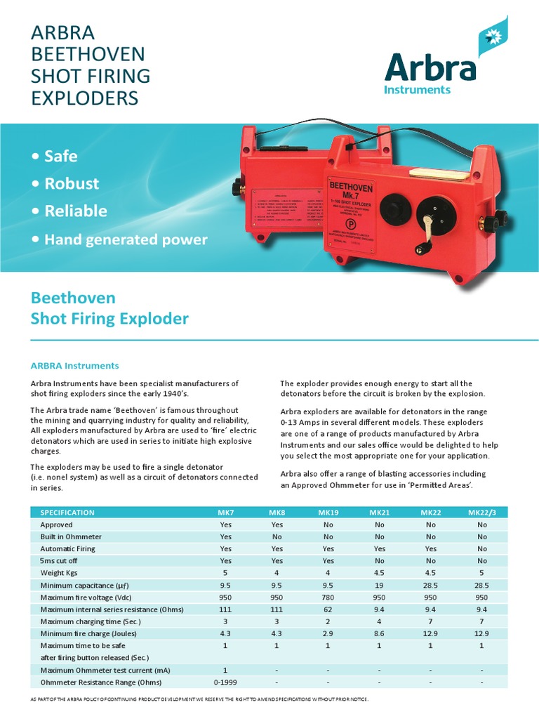 Beethoven Shot Firing Exploders | PDF | Fuze | Electrical Resistance ...
