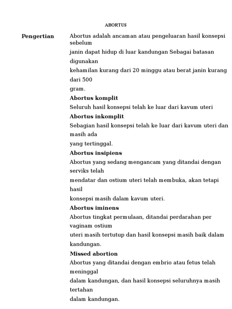 PPK Obgyn ABORSTUS | PDF