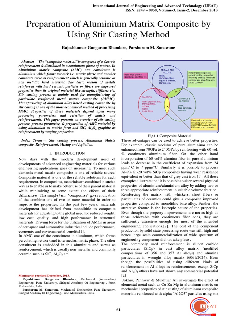 Stir Casting Method | PDF | Casting (Metalworking) | Composite Material
