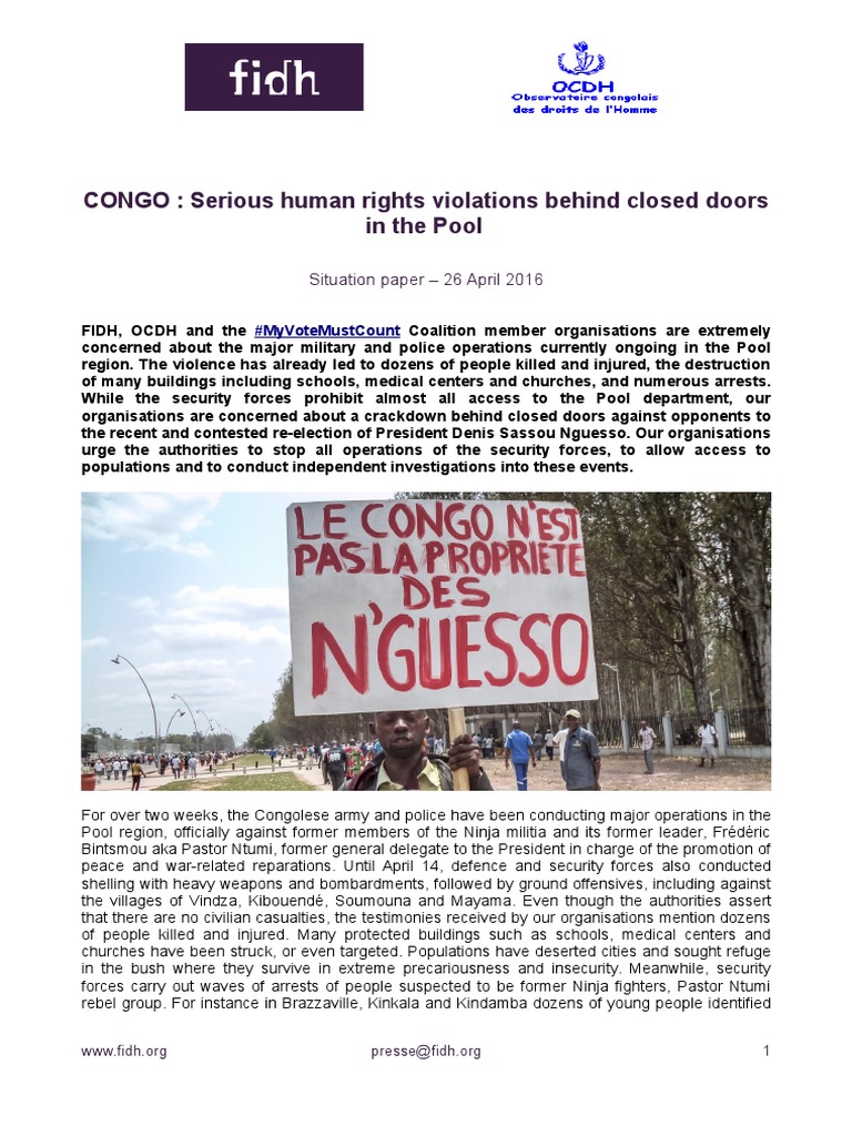 Position Paper Congo 26 April 2016 | PDF | Injustice | Public Sphere