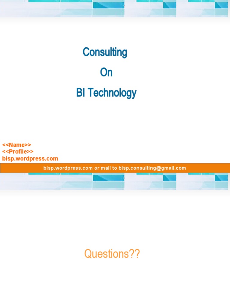 BI Technology Consulting Services | PDF