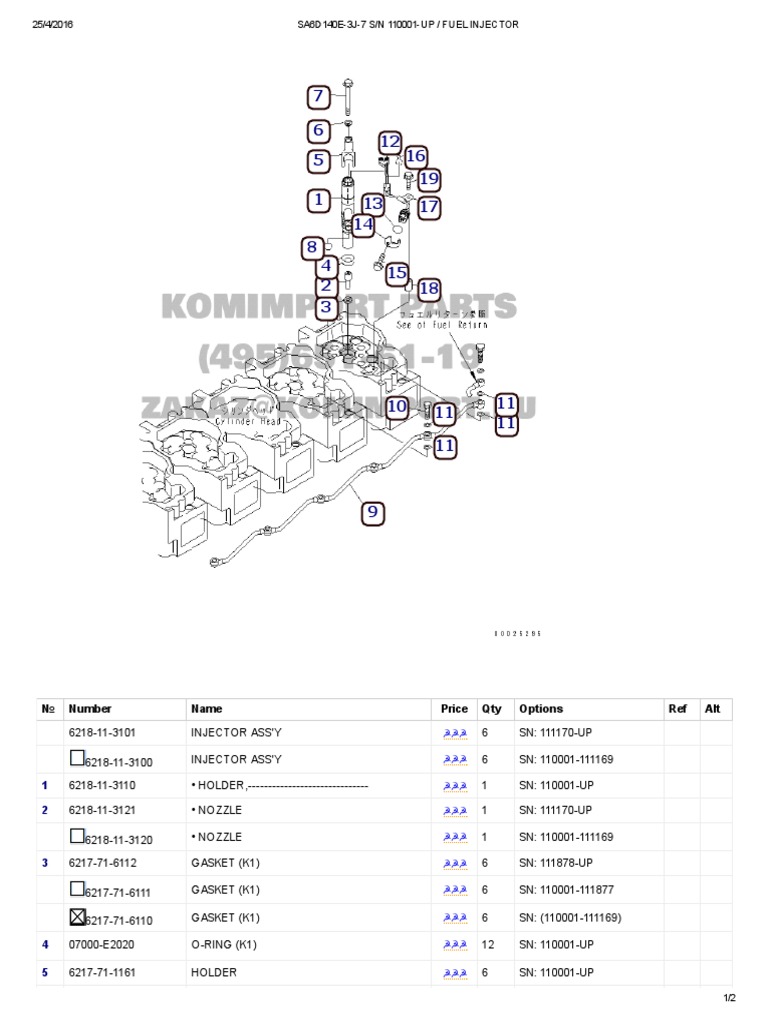Fuel Injector Parts List and Pricing | PDF | Business