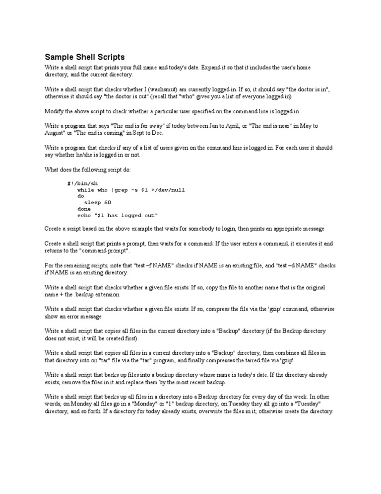 Shell Scripting Problems Pdf Command Line Interface Computer File 2997