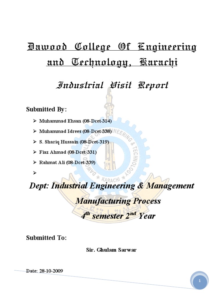 Industrial Visit Report | PDF | Sheet Metal | Industrial Processes