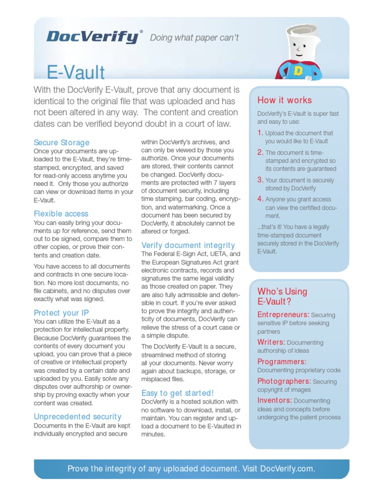 Docverify Electronic Vault | Download Free PDF | Intellectual Property ...