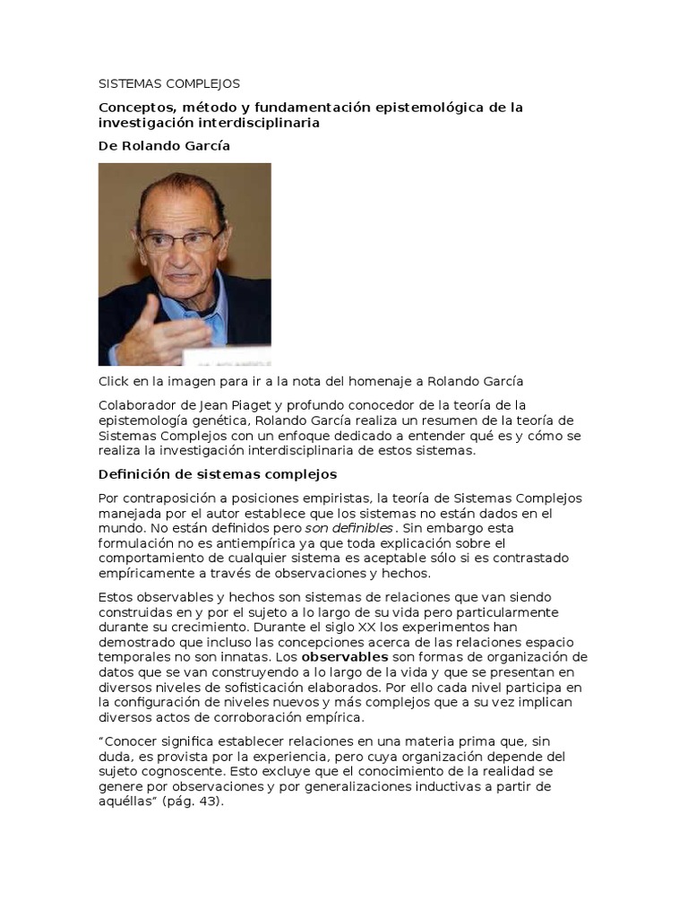 Sistemas Complejos | PDF | Teoría | Science