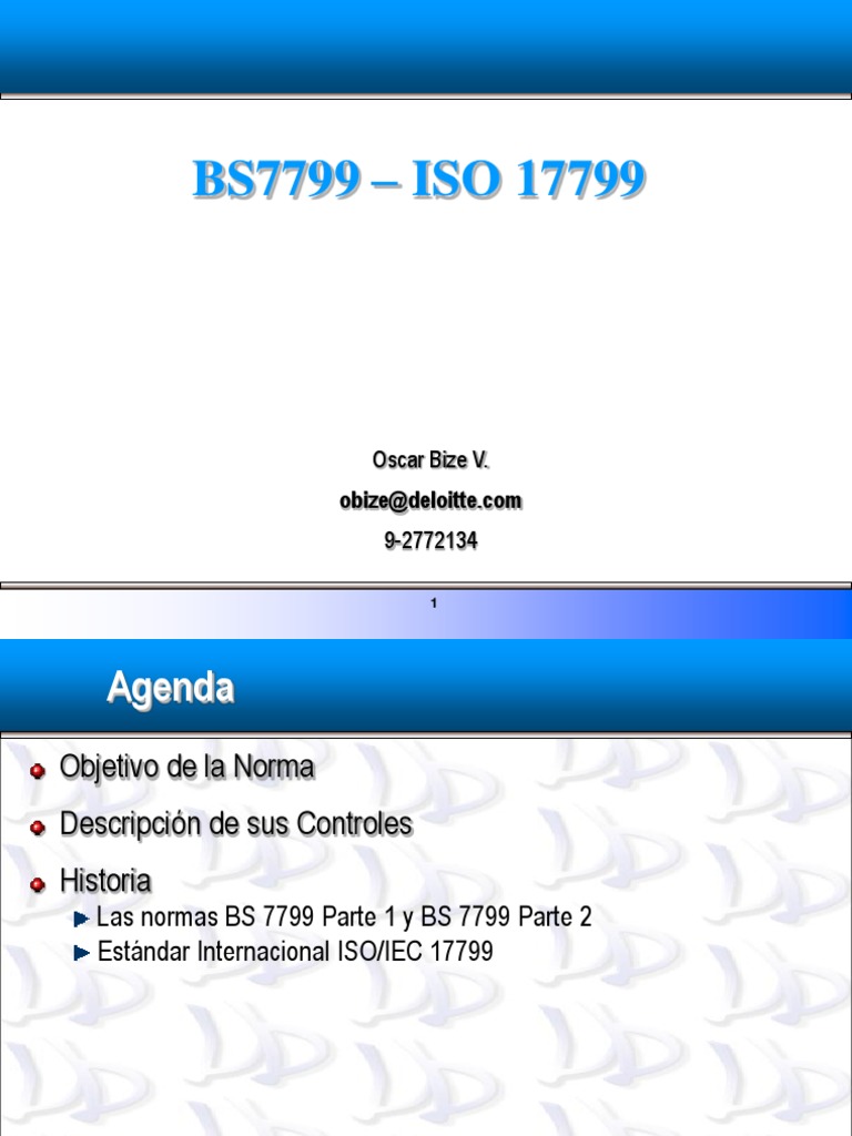 Guía de Controles BS7799 e ISO 17799 | PDF | Organización internacional ...