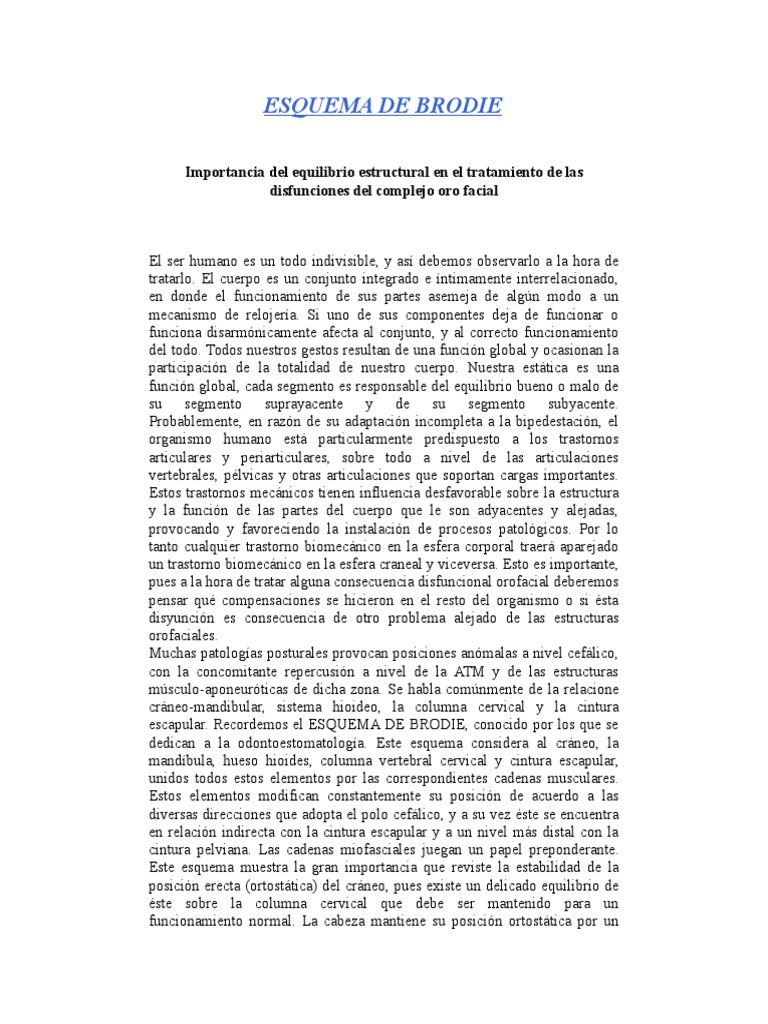 Esquema de Brodie | PDF | Músculo | Homeostasis