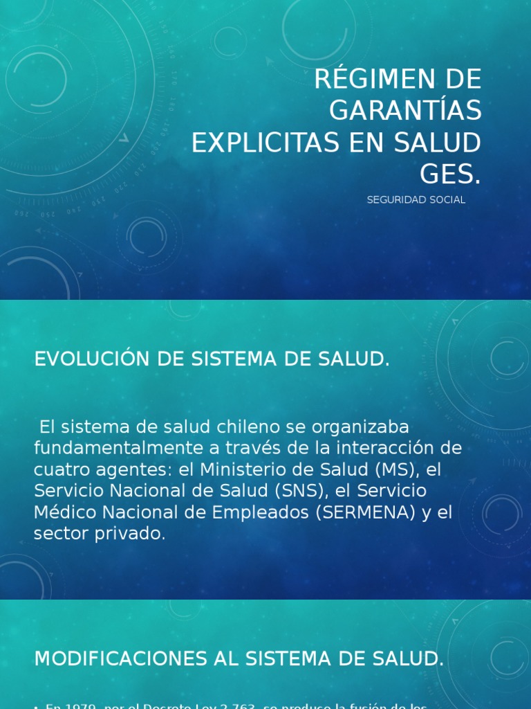 Régimen de Garantías Explicitas en Salud GES | PDF | Sistema de salud ...