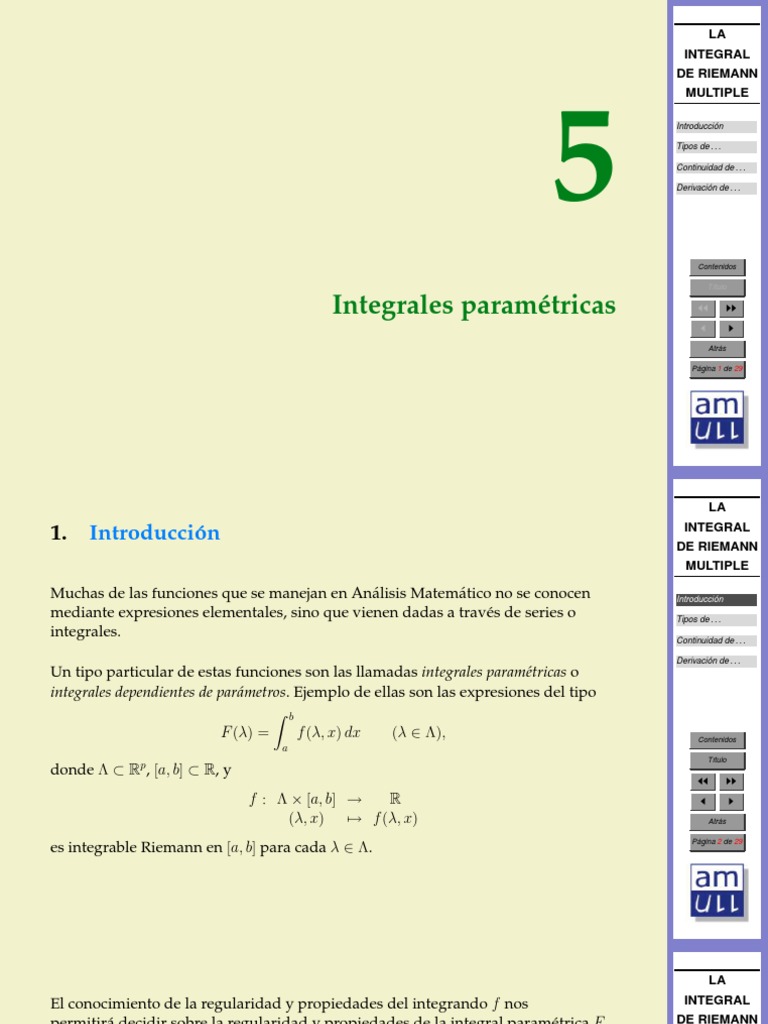 Integrales Parametricas | PDF | Integral | Derivado
