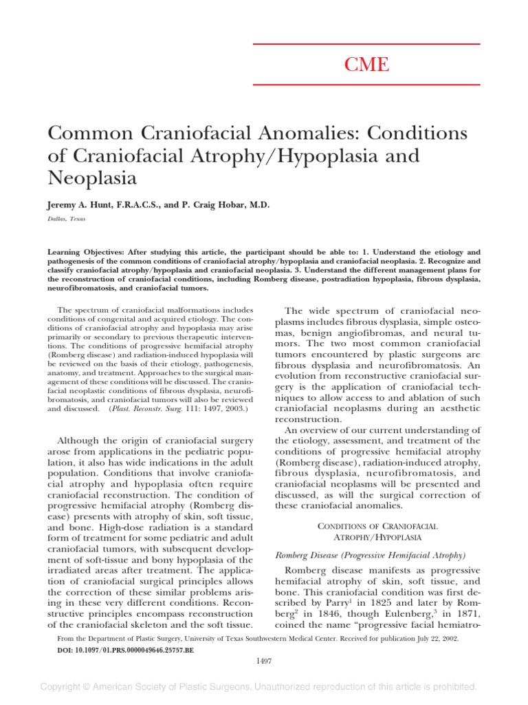 Common Craniofacial Anomalies. Conditions of Craniofacial ...