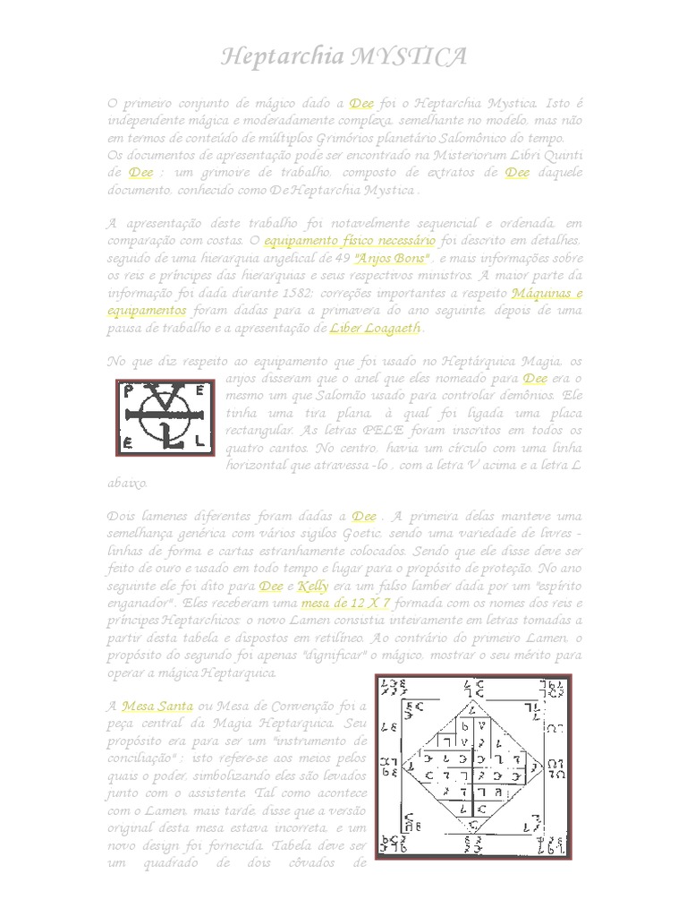 Enochian Magic - Heptarchia Mystica - Golden Dawn | PDF | Anjo ...