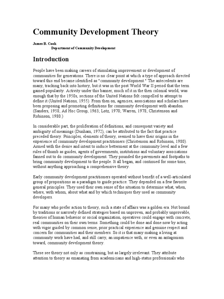 Community Development Theory | PDF | System | Democracy