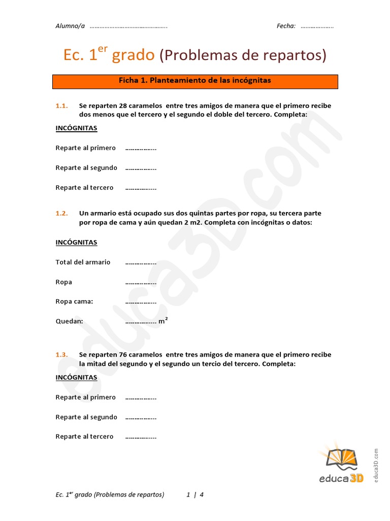 Aritmetica Ecu Pri3 Pro Rep Plantilla Ejer | PDF | Ecuaciones | Verdad lógica