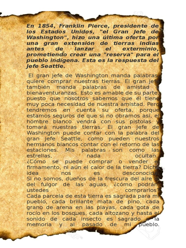 Carta Del Jefe Seattle | PDF
