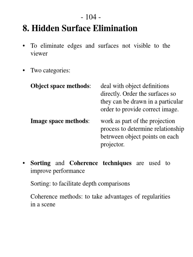 Hidden Surface Elimination PDF | PDF | Computer Graphics | Areas Of ...