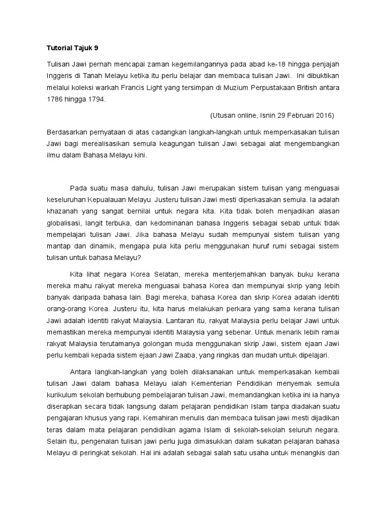 Esei Tutorial Jawi | PDF