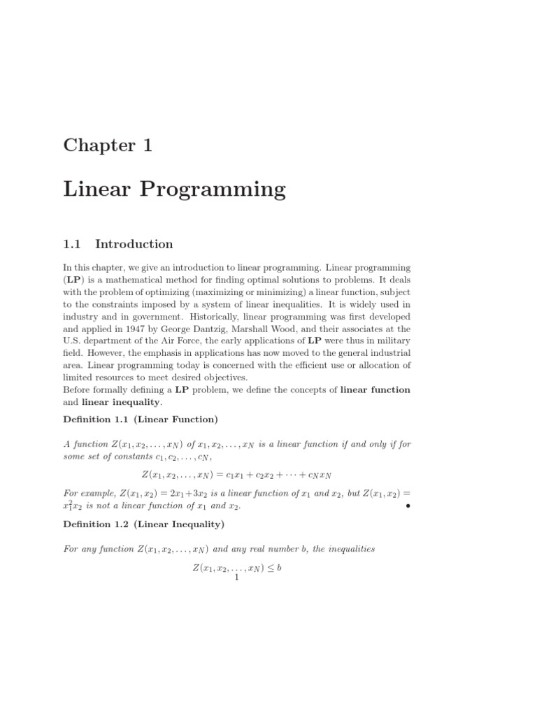 Linear Programming | PDF | Linear Programming | Mathematical Optimization