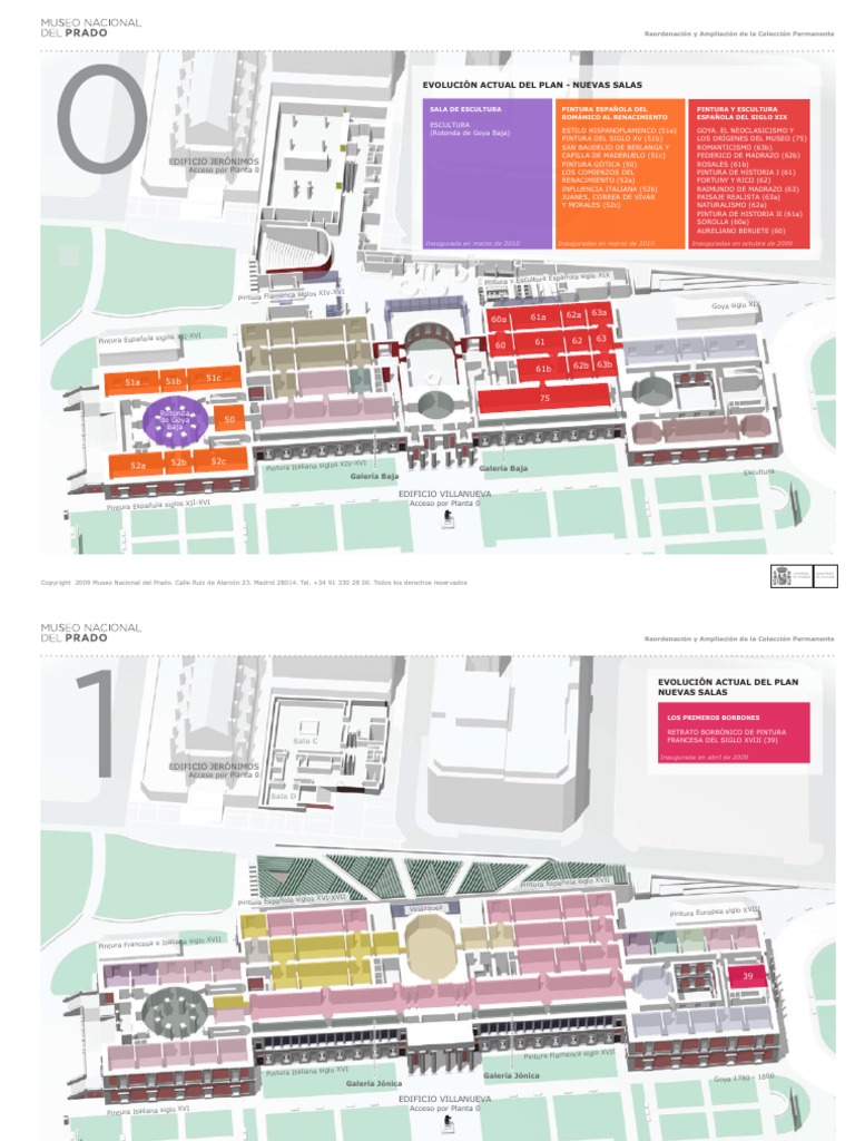 Nuevas Salas Del Museo Del Prado. Plano Abril 2010 | PDF | Medios de ...