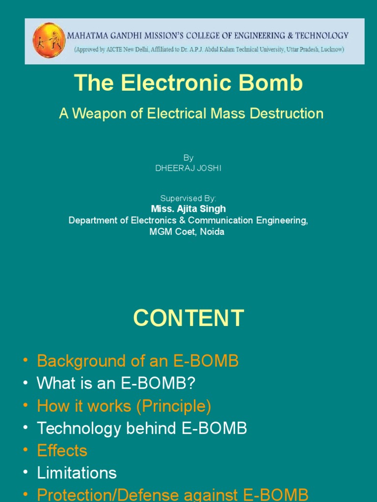 The Electronic Bomb: A Weapon of Electrical Mass Destruction | PDF ...