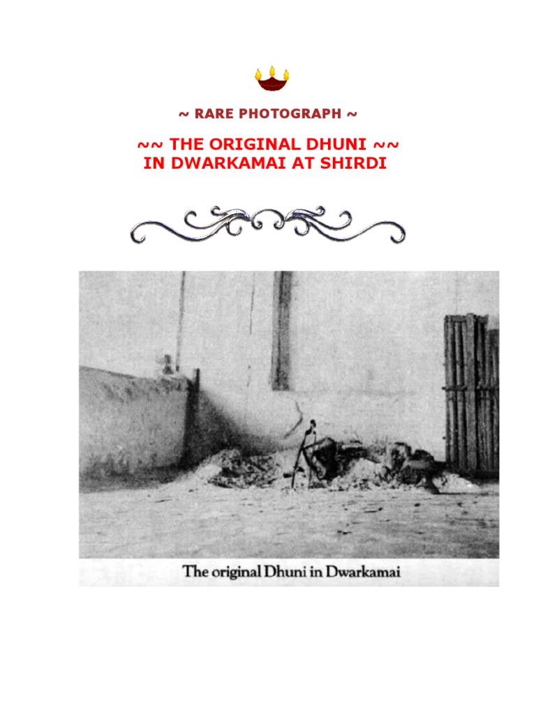 Rare Photo - Sai Baba's Dhuni in Dwarkamai at Shirdi | PDF
