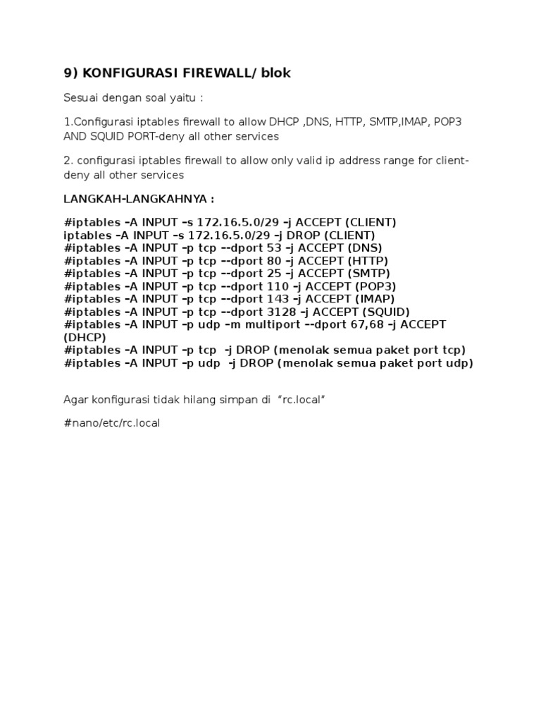 Iptables Firewall Configuration Guide | PDF