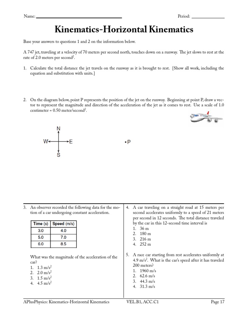 Kinematics Horizontal Kinematics | PDF | Speed | Acceleration