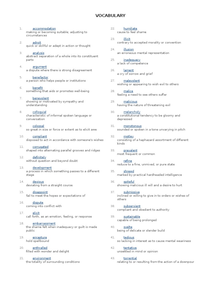 Vocabulary | Psychology & Cognitive Science | Cognitive Science