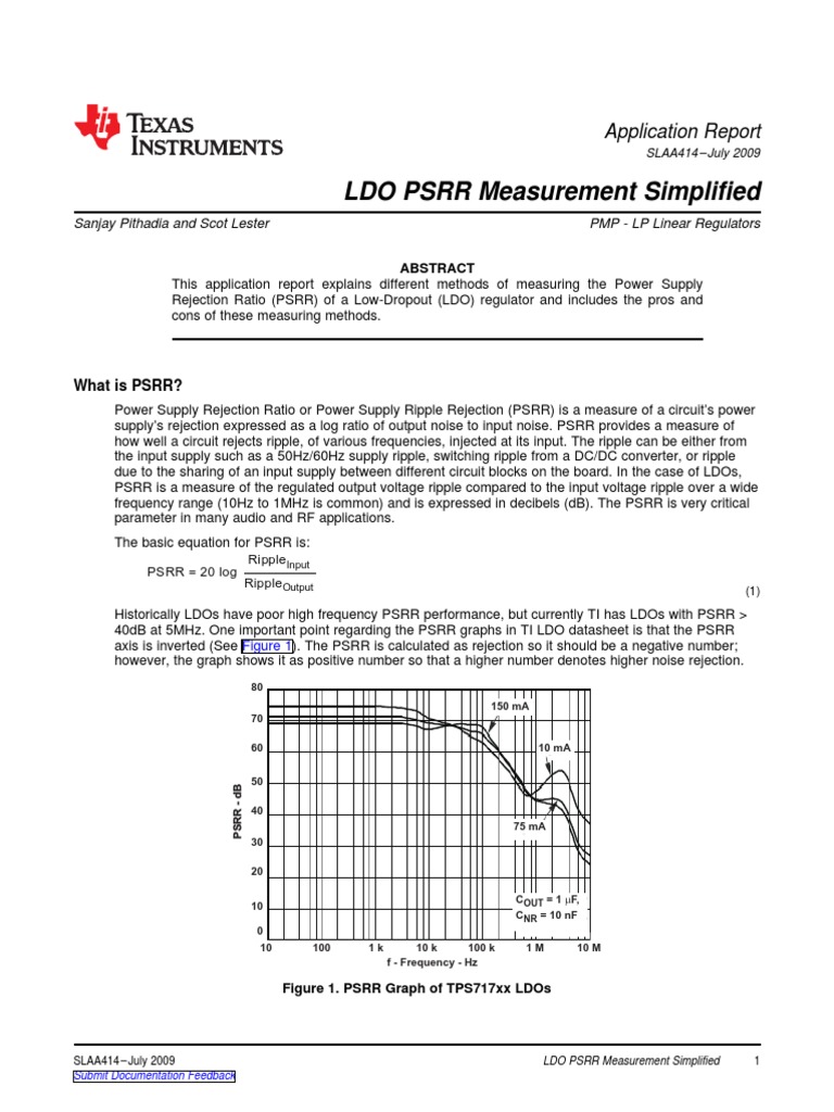 LDO PSRR Measurement Simplified | PDF | Power Supply | Amplifier